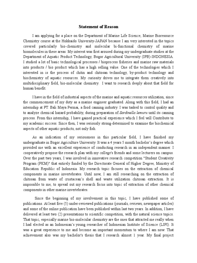 (4) Statement of Reason | Tissue Engineering | Technology