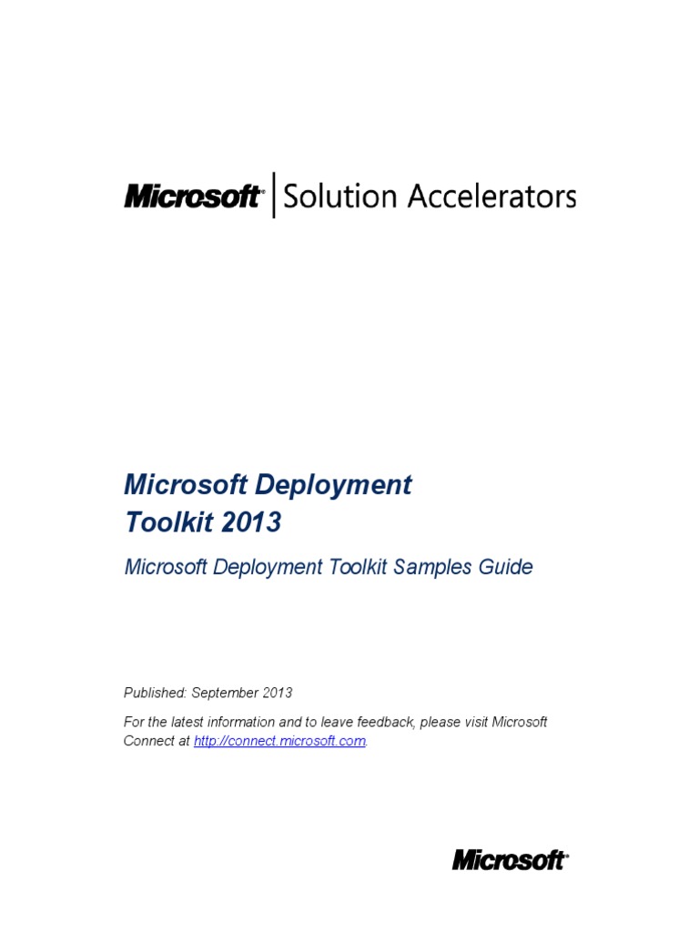 Microsoft Deployment Toolkit Samples Guide | PDF | Operating System | Windows 8