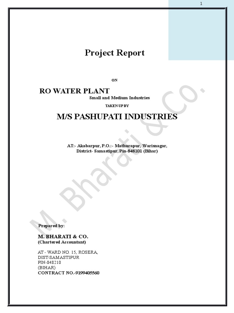 Final Project Report On Ro Water Plant Final | PDF | Drinking Water | Water