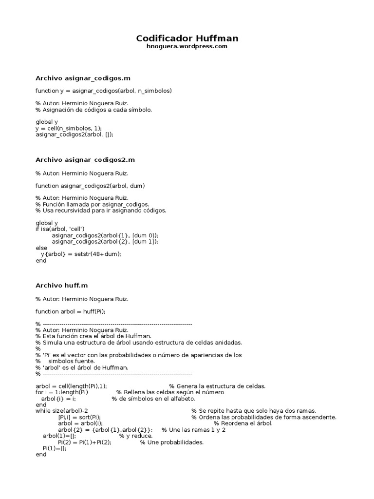 Huffman Matlab | PDF