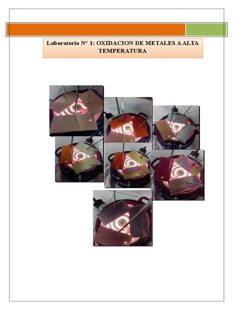 Oxidacion de Metales A Alta Temperatura Aluminio, Cobre y Laton | PDF ...