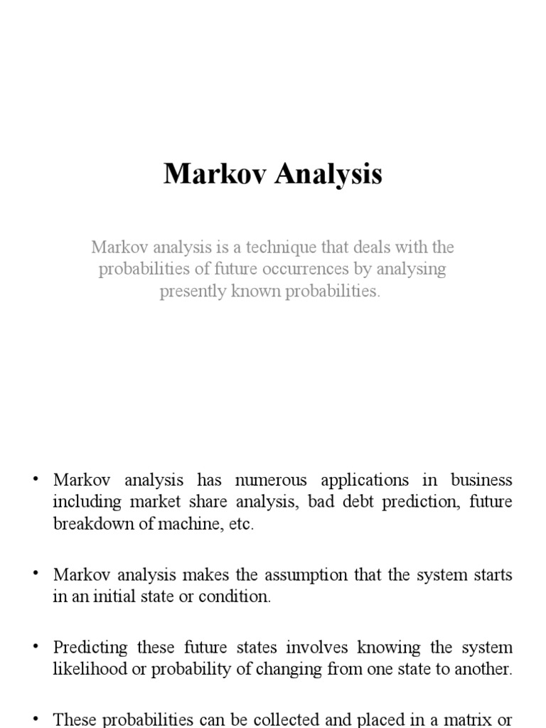 Markov Analysis | PDF | Markov Chain | Applied Mathematics