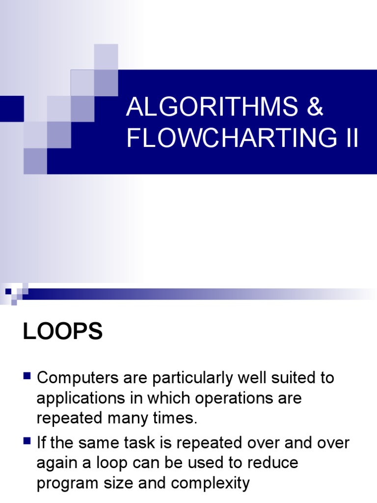 Loops Algorithms Flowcharts Problems | PDF | Algorithms | Control Flow