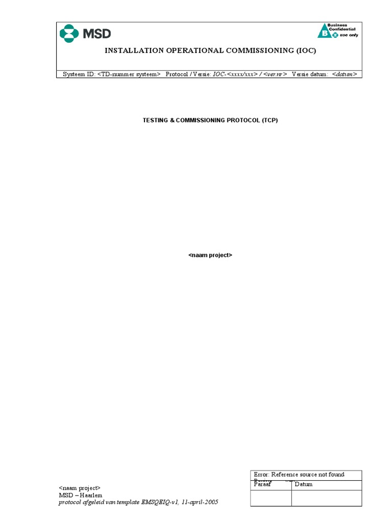 Testing and Commissioning Protocol Overview | PDF | Verification And ...