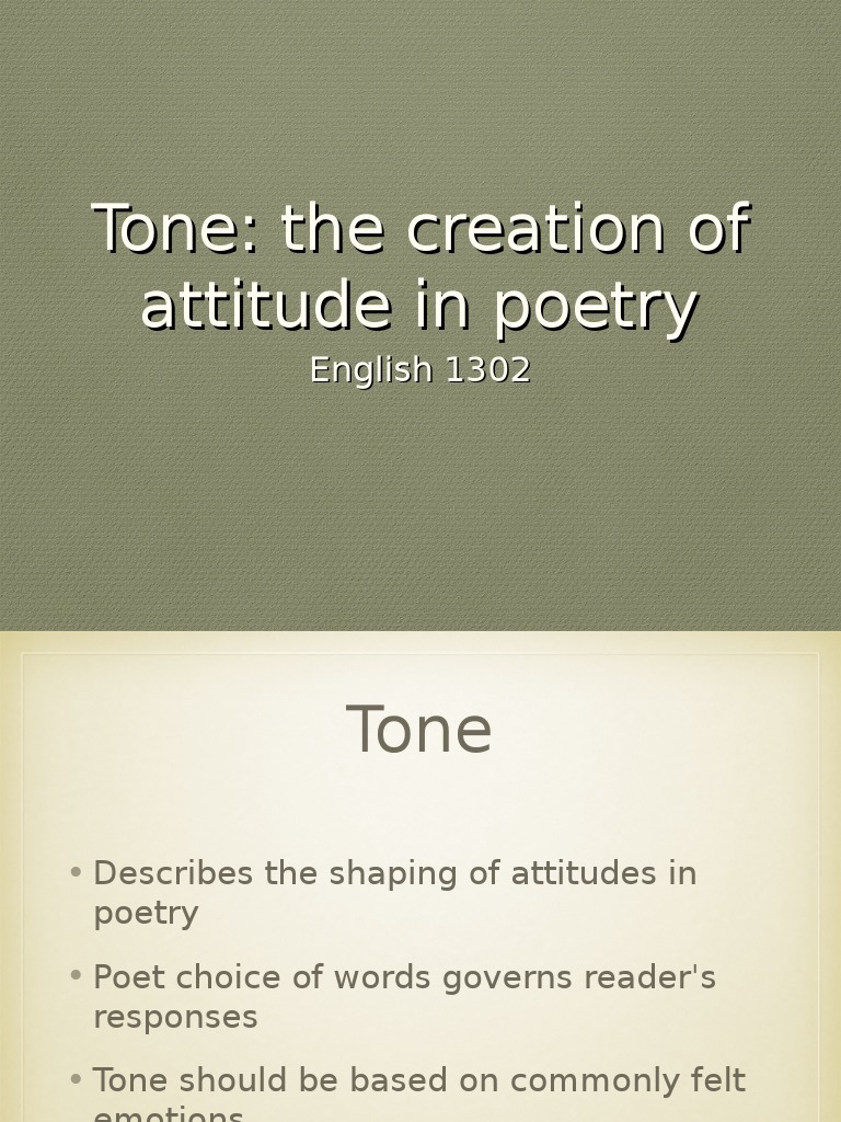 Understanding Tone in Poetry | PDF
