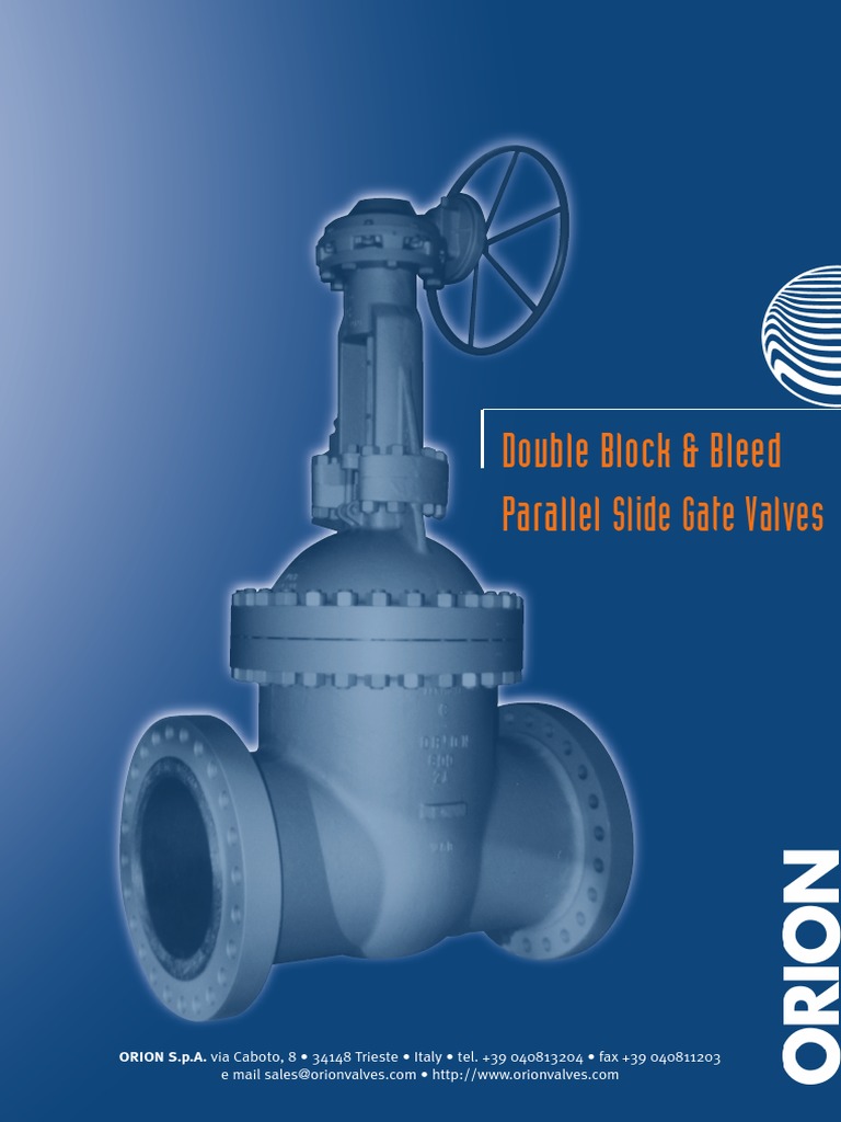 Double Block Valves (Orion) | PDF | Valve | Building Engineering