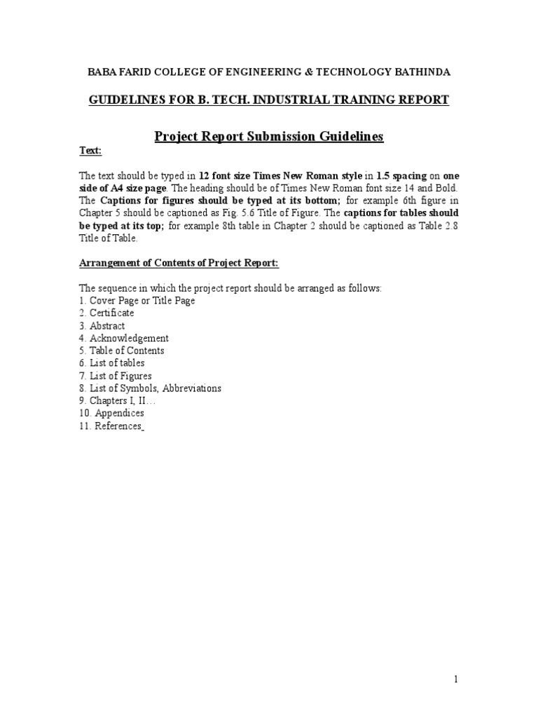 B.Tech Project Report Guidelines 2017-18 | PDF | Bookbinding | Institute Of Technology