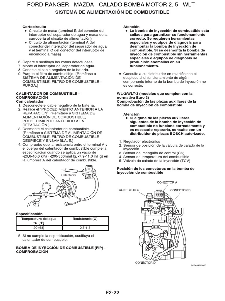 Ford - Ranger - WL-WLT - 2.5D - Desm y Calado. Bomba Inyectora - Ranger ...
