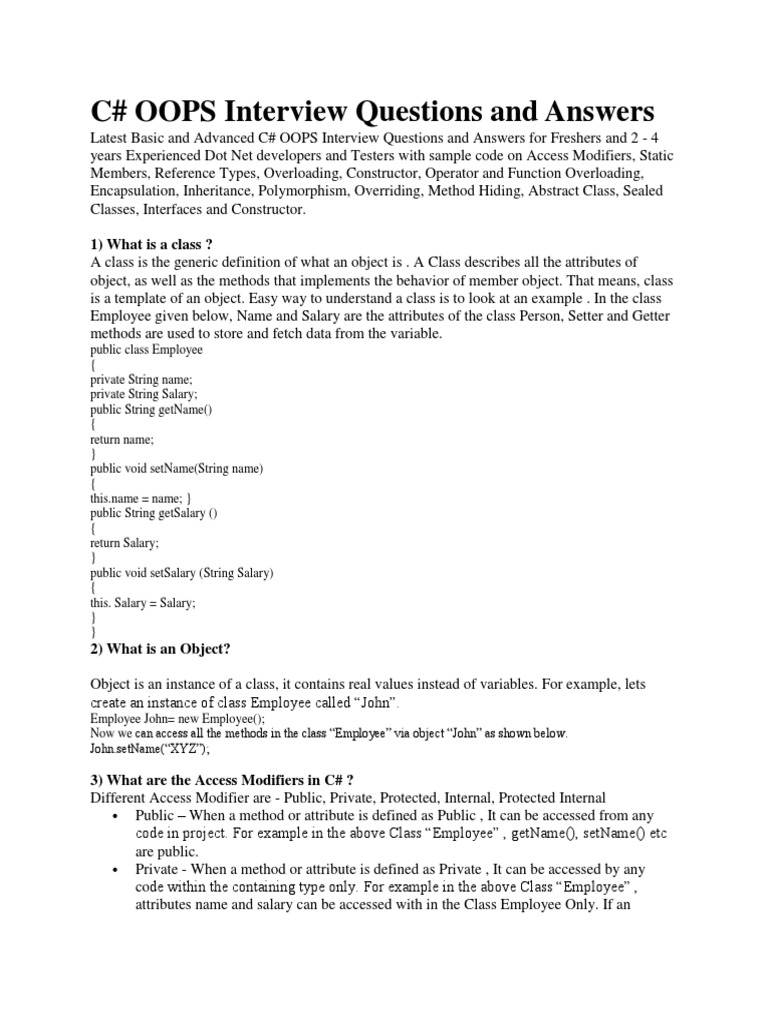 C Interviw Example Code Pdf Class Computer Programming Method Computer Programming