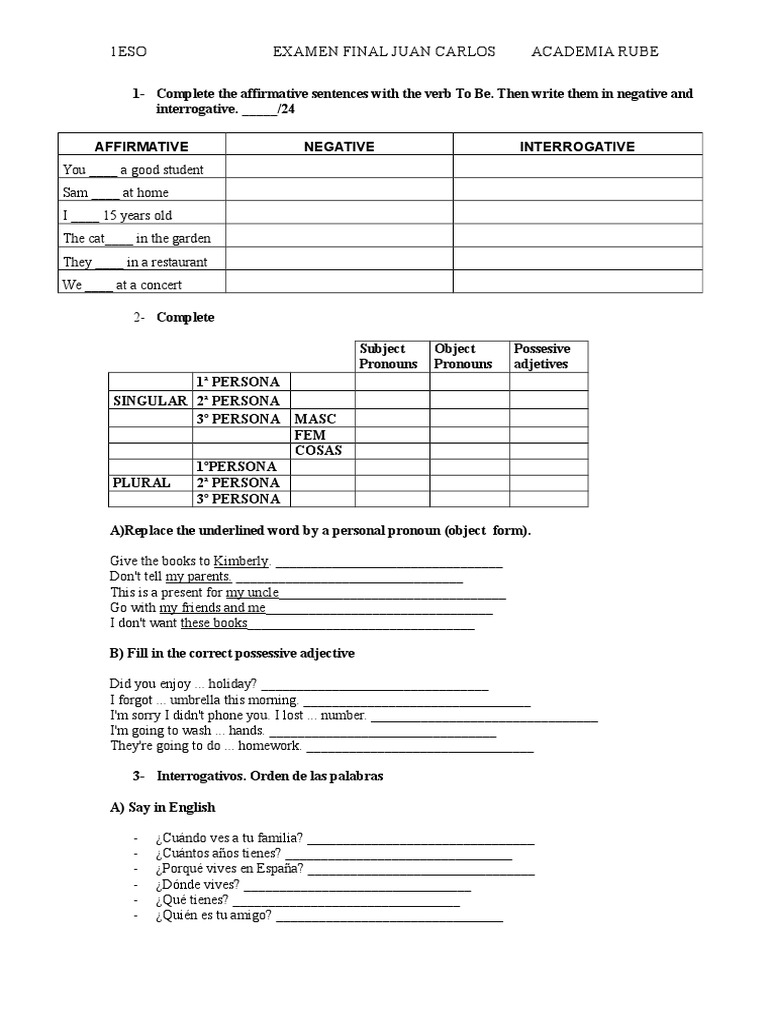 Final 1 Eso English Alive | PDF | Ellipsis | Rules