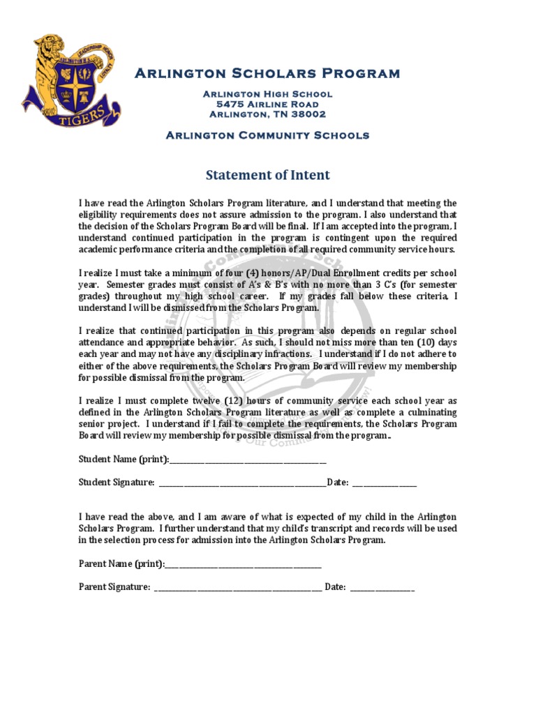 ASP Statement of Intent | PDF