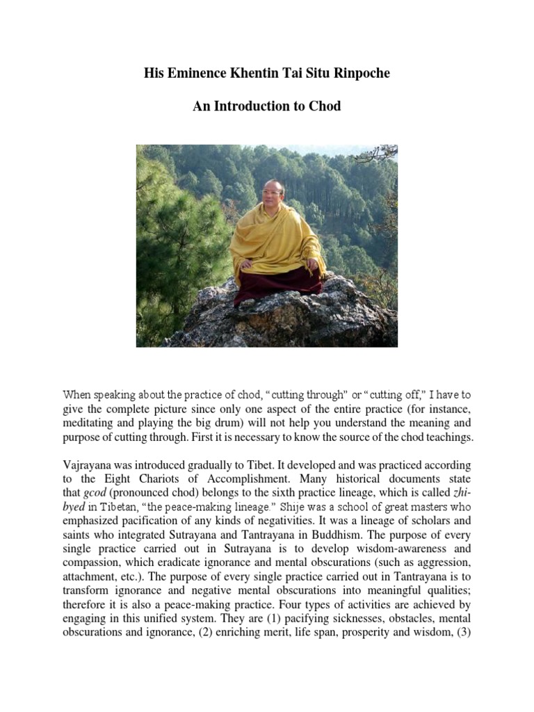 An Introduction to the Chod Practice of 'Cutting Through | PDF ...