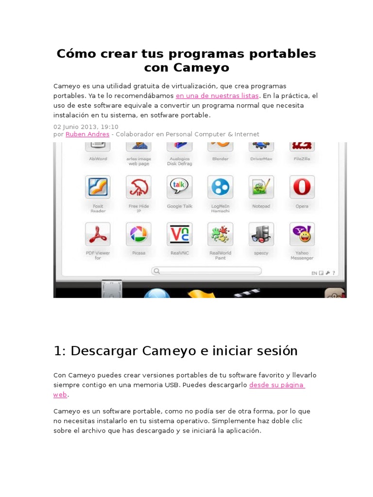 Cómo Crear Tus Programas Portables Con Cameyo | PDF | Programa de computadora | Programación