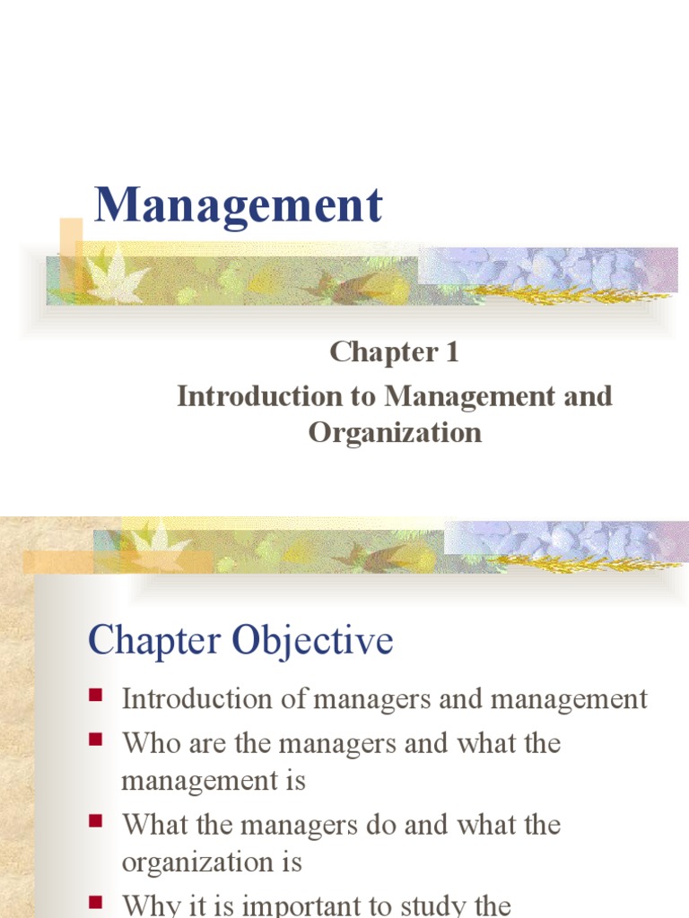 Management: Introduction To Management and Organization | PDF ...
