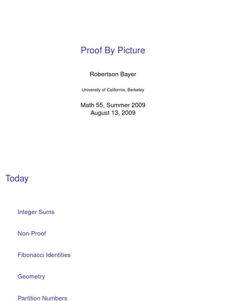 Proof by Picture | PDF | Mathematical Proof | Discrete Mathematics