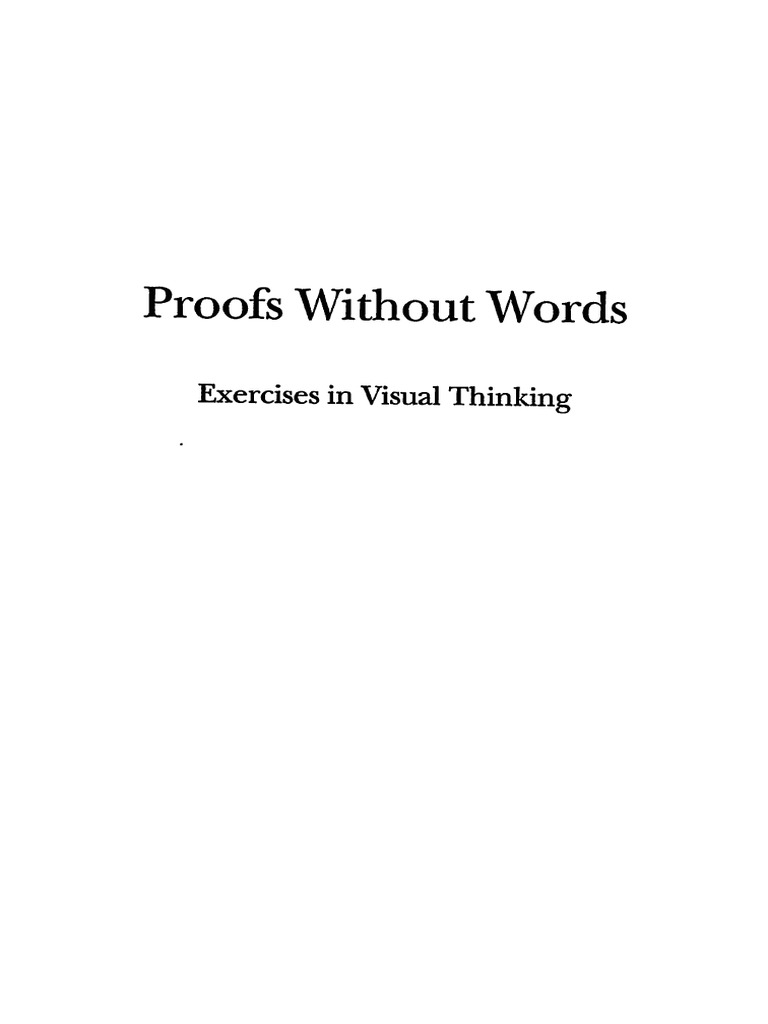 Proofs Without Words - Roger B. Nelsen - Ed. 1993 PDF | PDF