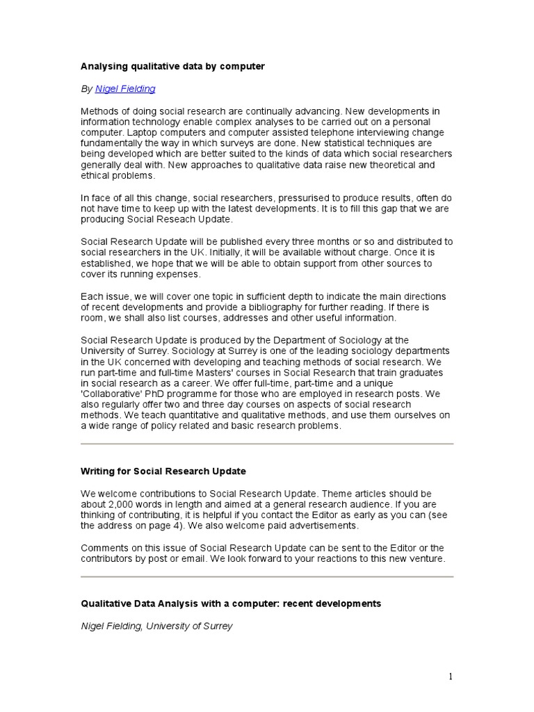 Computer-Aided Qualitative Data Analysis | PDF | Qualitative Research | Social Research