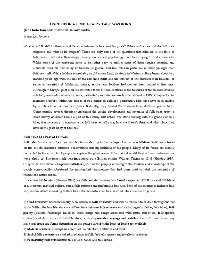 Once Upon A Time A Fairy Tale Was Born | PDF | Folklore | Fairy Tales