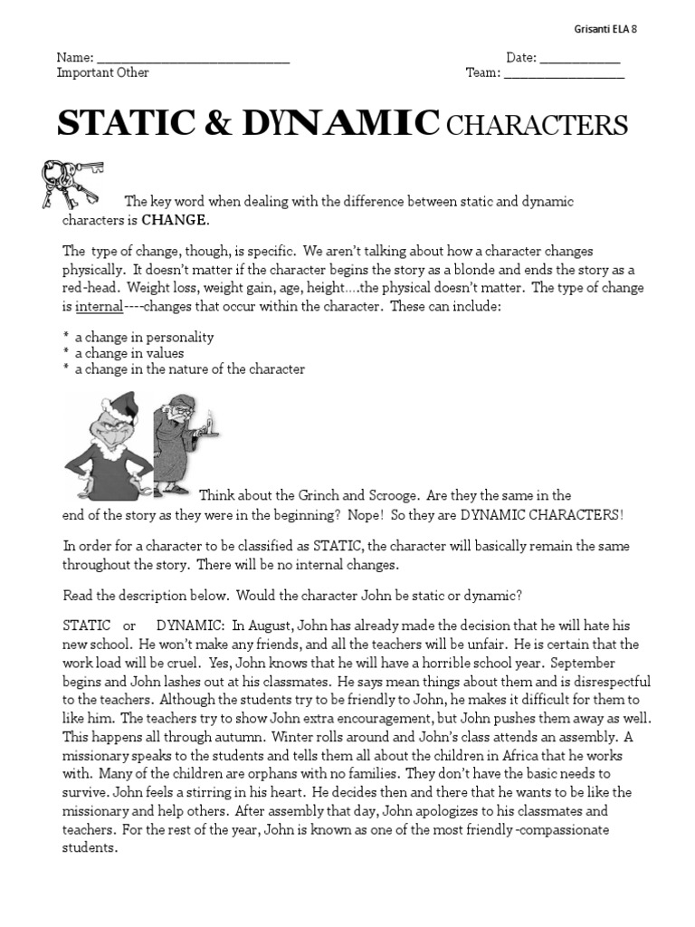 Static and Dynamic Characters | PDF | Wellness