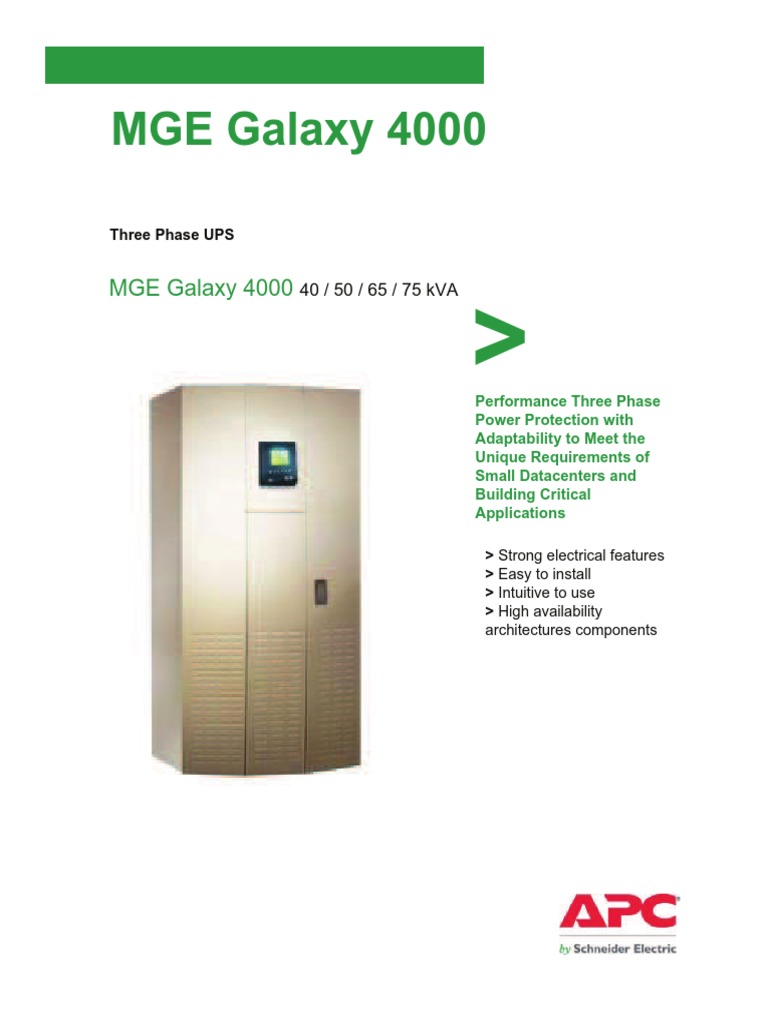 MGE Galaxy 4000 | Battery (Electricity) | Electricity