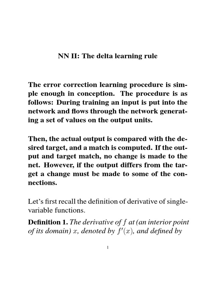 Gradient Maths - Step by Step Delta Rule PDF | PDF | Maxima And Minima ...