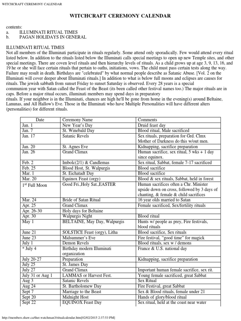 Witchcraft Ceremony Calendar | PDF | Wheel Of The Year | Mythology