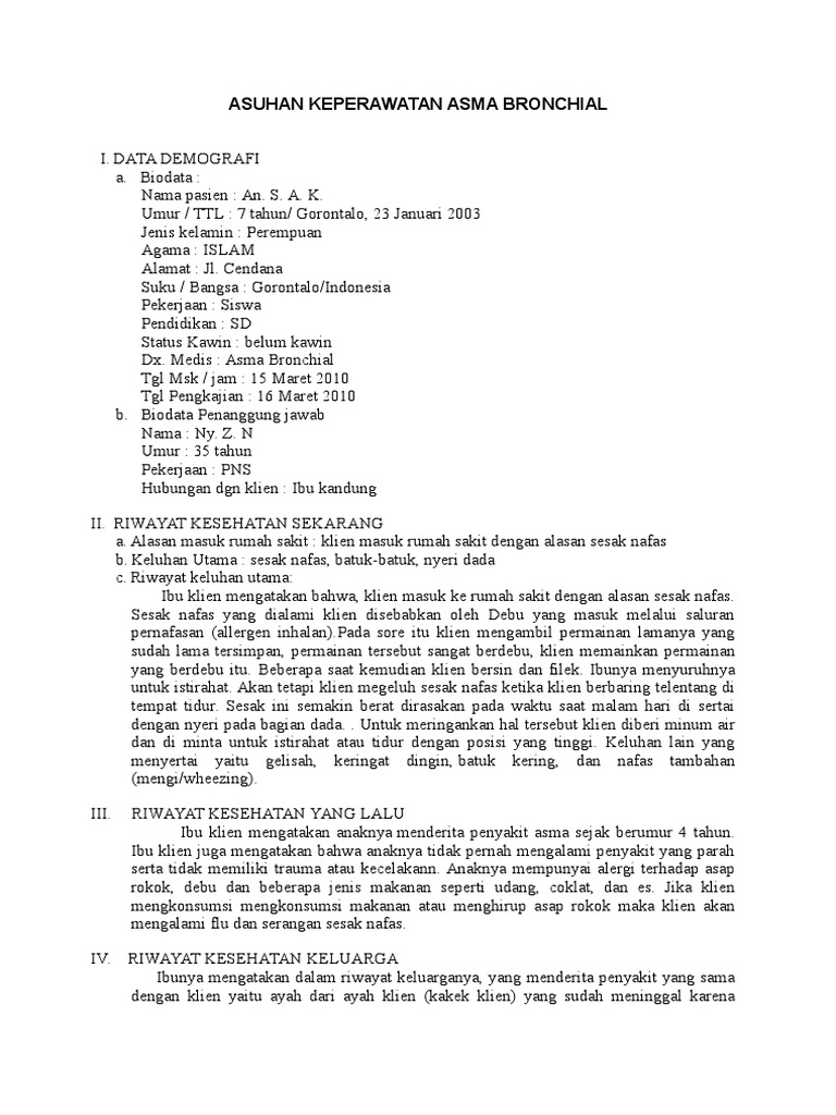 Askep Gadar Asma Bronchiale | PDF
