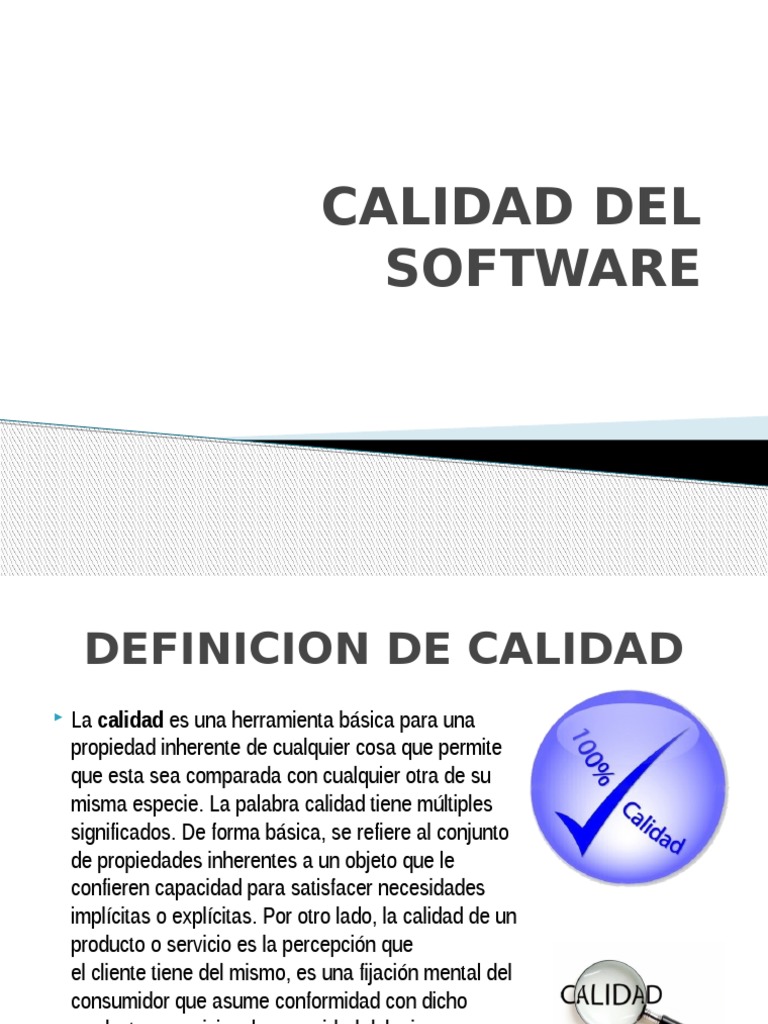 Calidad y Globalización Del Software | PDF | Calidad (comercial) | Software
