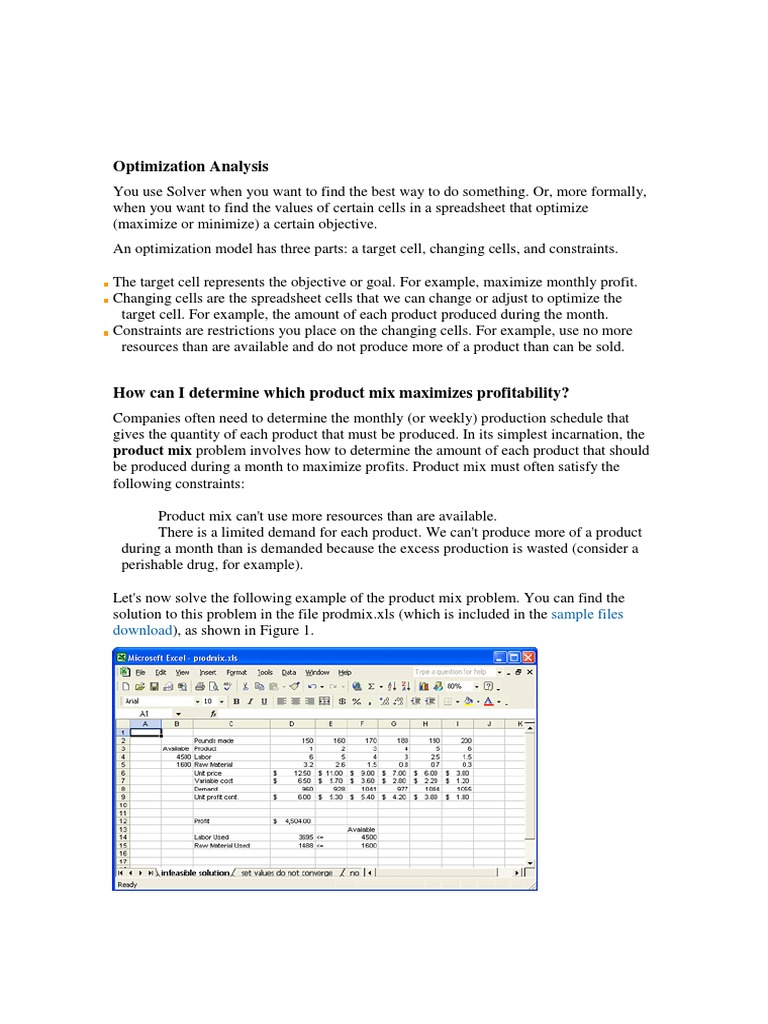 LP Solver Excel Guide | PDF | Mathematical Optimization | Demand