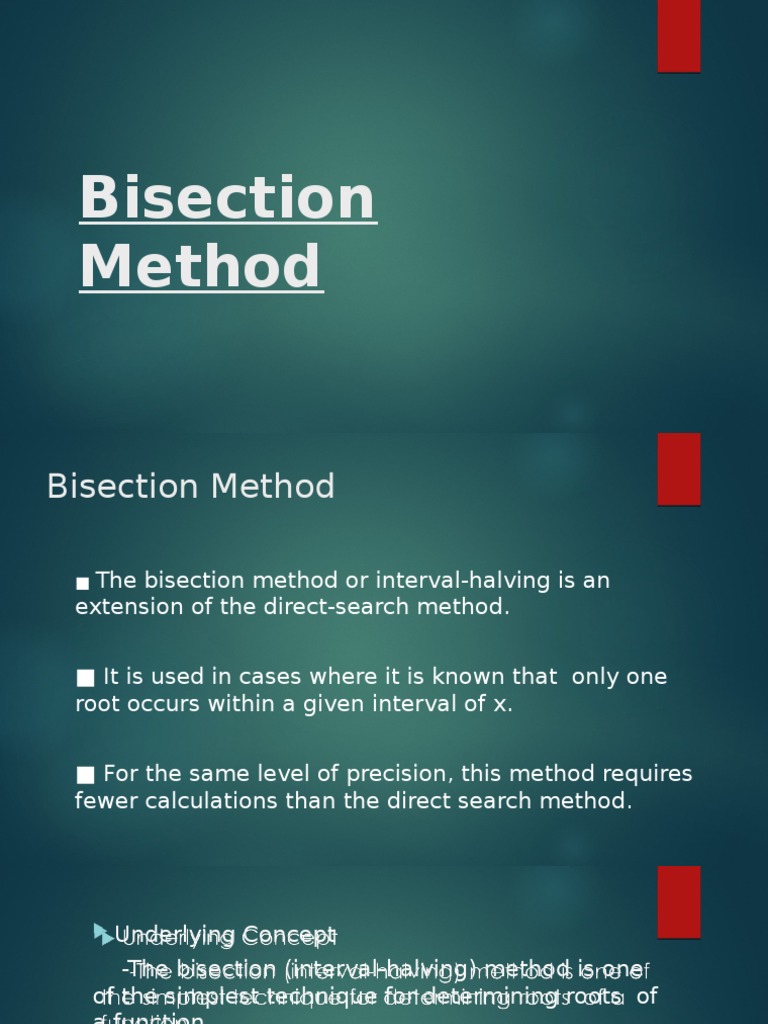 Bisection Method Pdf