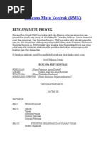CONTOH RMK. (Rencana Mutu Konstruksi) | PDF