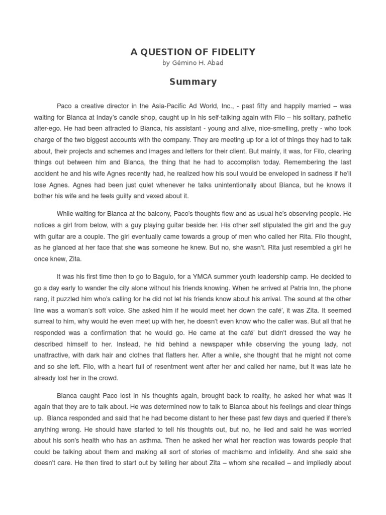 A Question of Fidelity | PDF