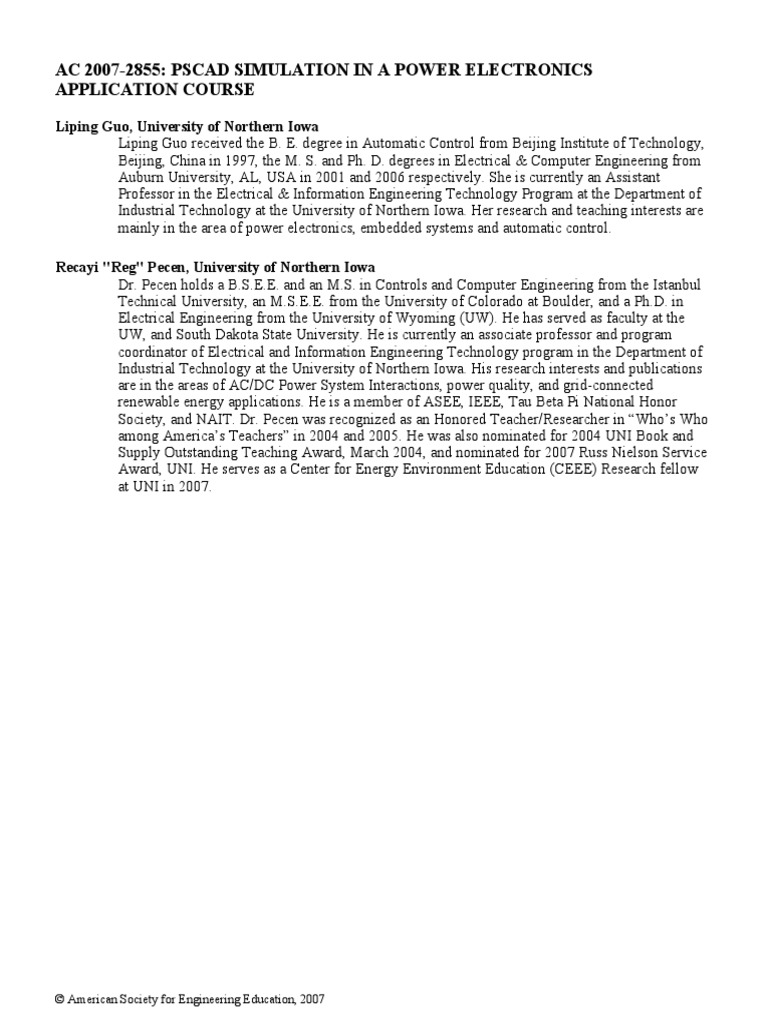2855 Pscad Simulation in A Power Electronics | PDF | Power Inverter ...