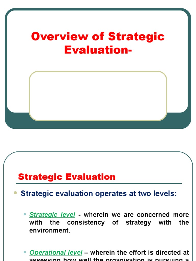 Overview of Strategic Evaluation Process | PDF | Swot Analysis ...