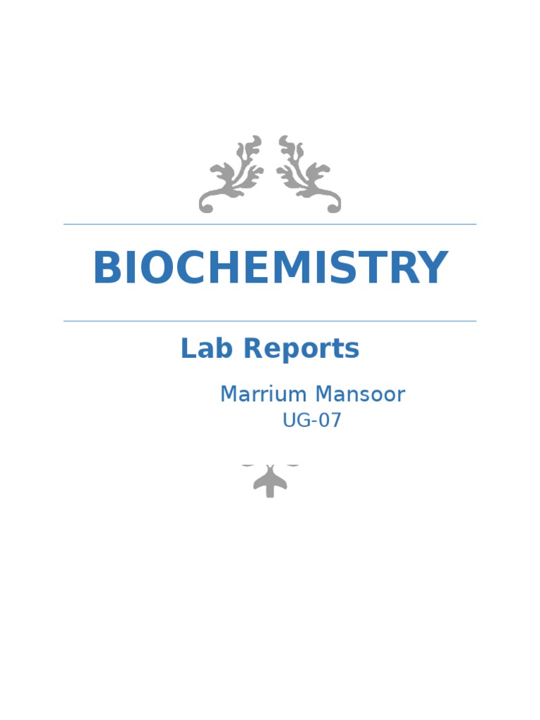 Biochemistry: Lab Reports | PDF | Science | Biology