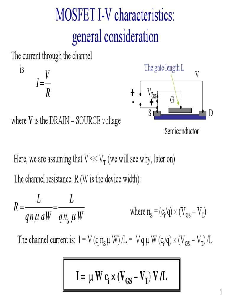 MOSFET I-V Characteristics and Transconductance: A Comprehensive ...