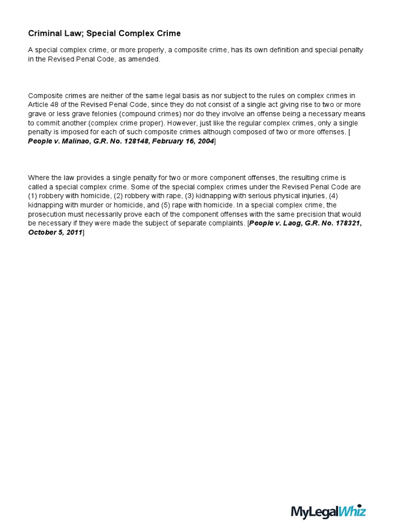 Special Complex Crime | PDF | Social Science