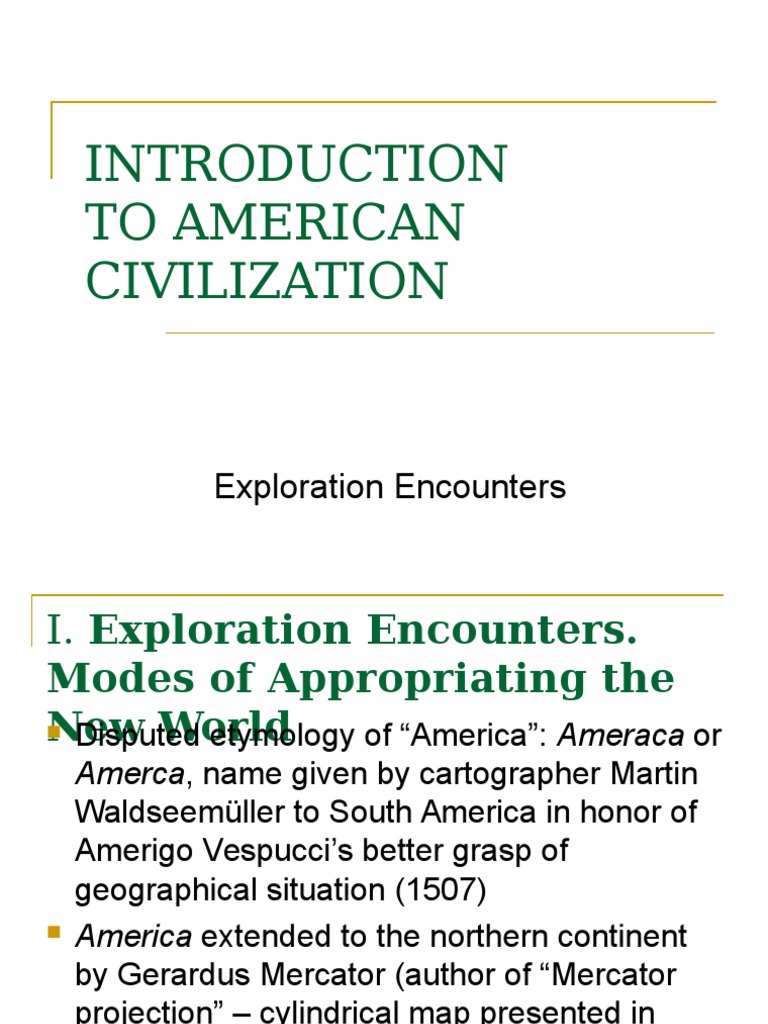 Introduction To Amerian Civilization | PDF | Colonization Of The ...