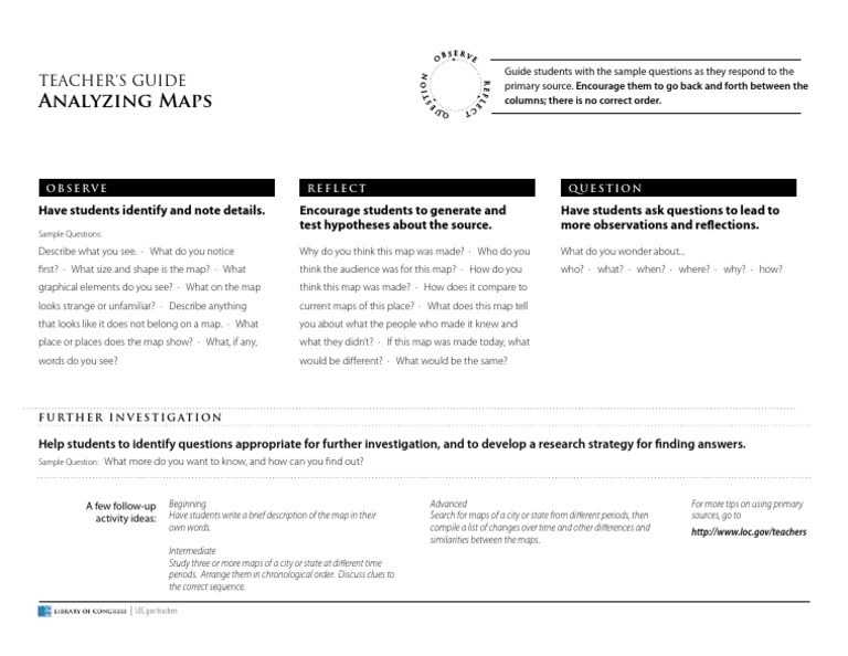 Analyzing Maps Teacher S Guide Pdf