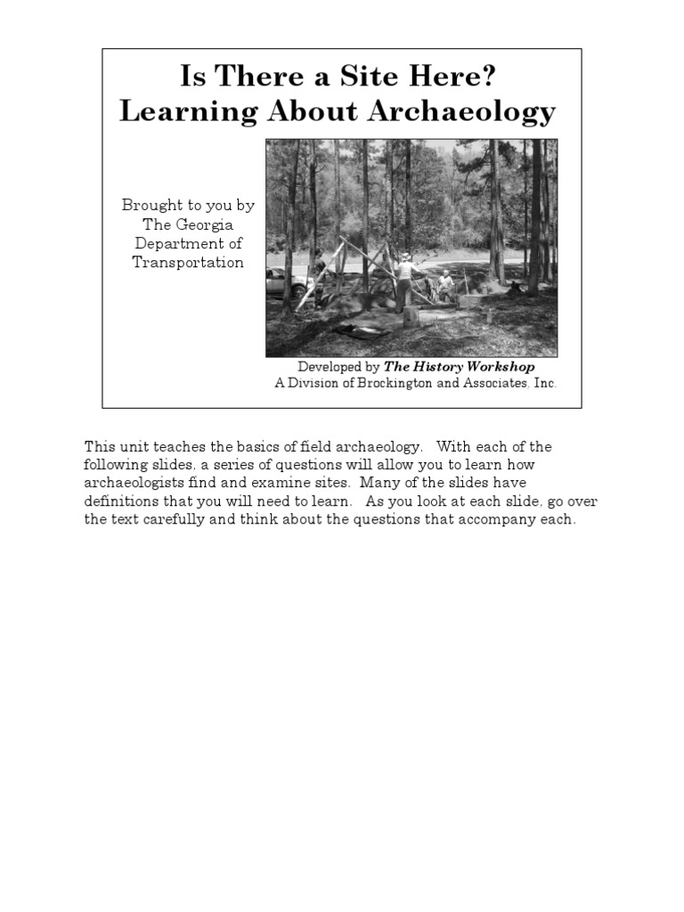 Learning About Archaeology Presentation PDF | PDF | Archaeology ...