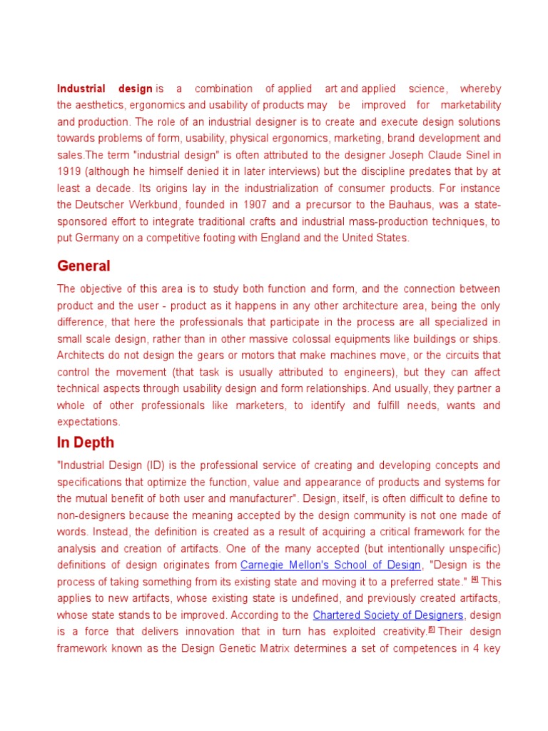 Industrial Design | PDF | Design | Science And Technology