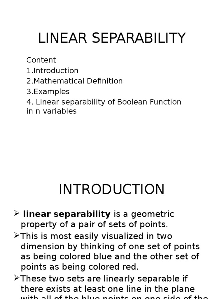 Linear Separability Explained | PDF