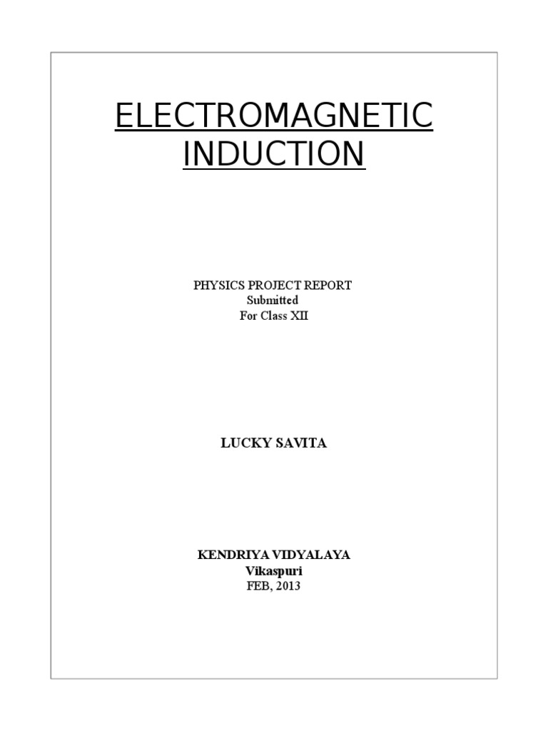 Physics Practical Project For Class XII | PDF | Electromagnetic Induction | Inductor
