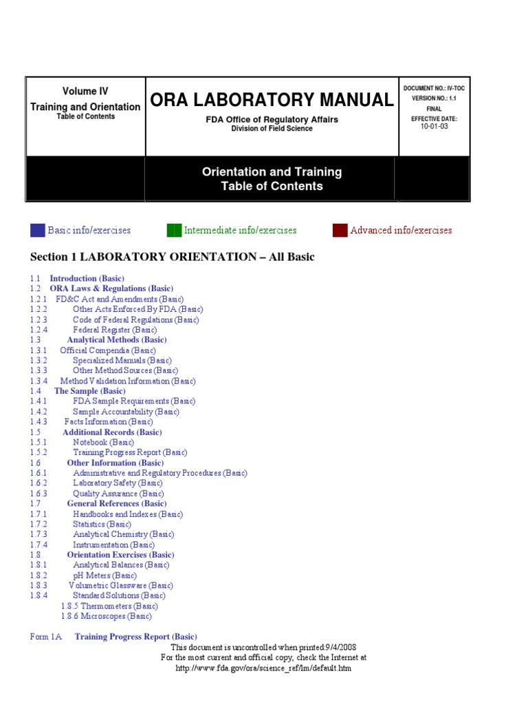 Ora Laboratory Manual: Orientation and Training | PDF | Gas ...