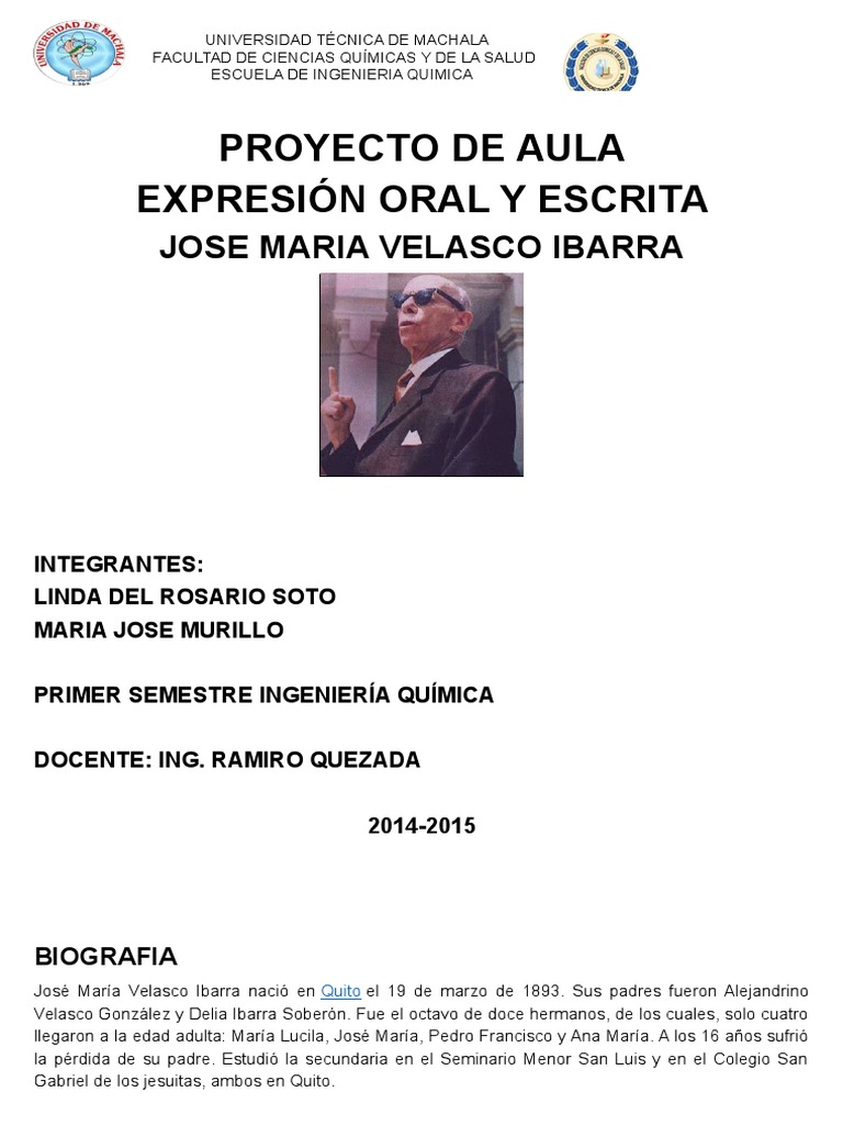 Proyecto Velasco Ibarra | PDF | Ecuador | Gobierno