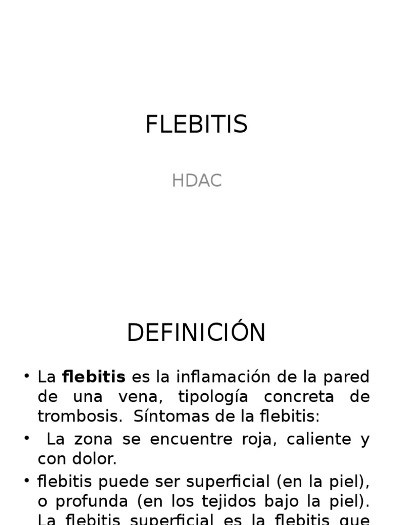 Flebitis: Tipos, Síntomas y Complicaciones | PDF | Política | Ciencia y ...