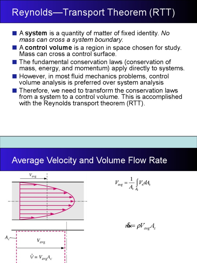 Reynolds Theorem and Applications (Simplified) | PDF | Fluid Mechanics ...