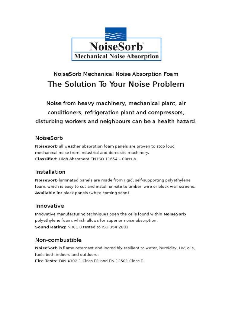 The Solution To Your Noise Problem | PDF | Technology & Engineering