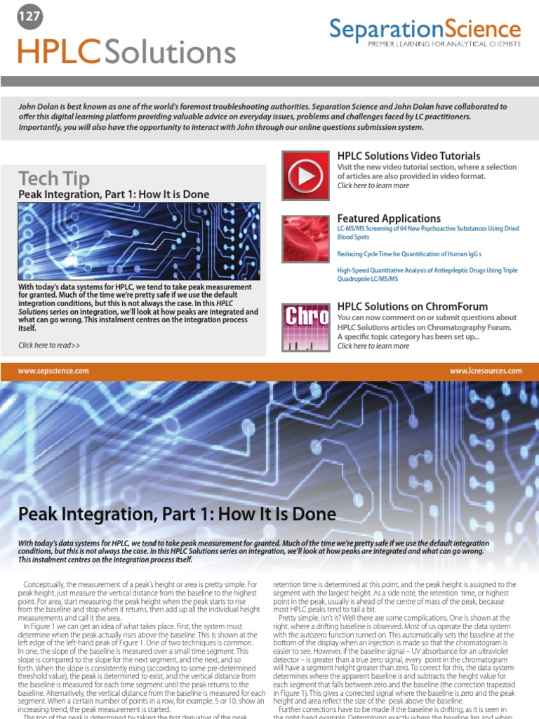 Peak Integration 1 Pdf Liquid Chromatography Mass Spectrometry