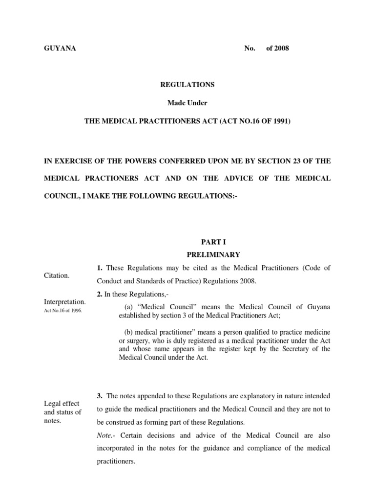 code of ethics - regulations - medical practitioners.pdf | Physician ...